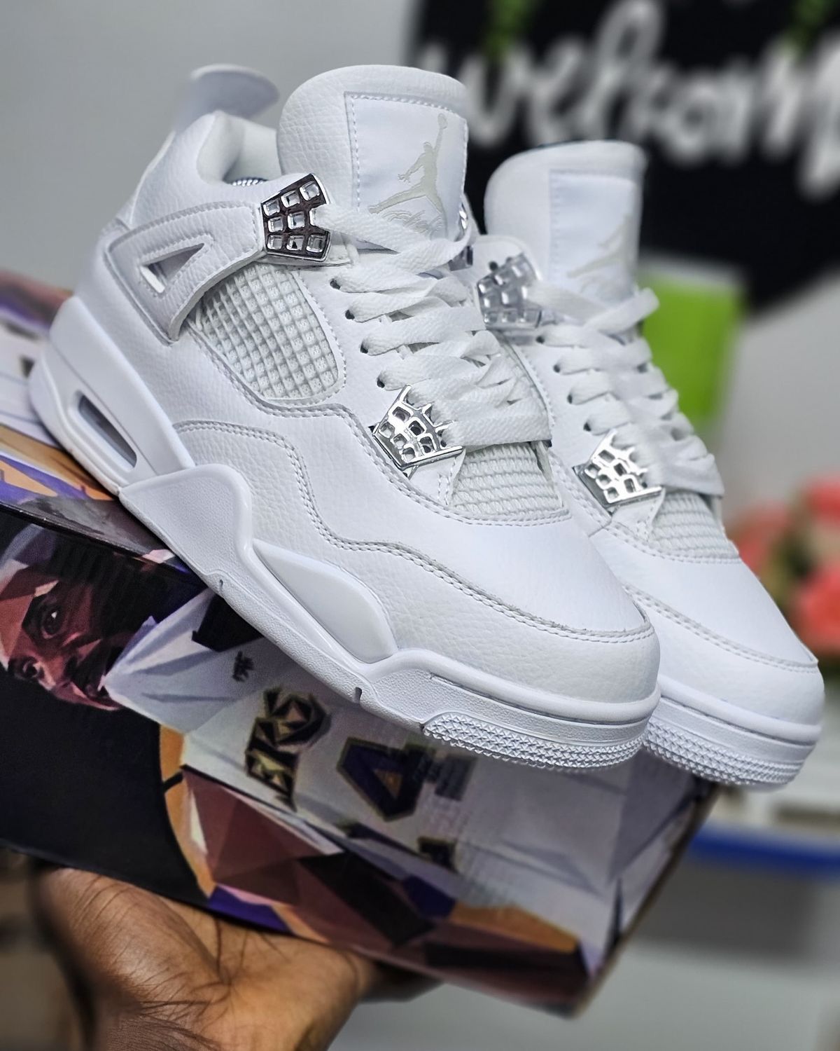Nike Air Jordan 4 Triple White Pure Money Clean All White Edition ...